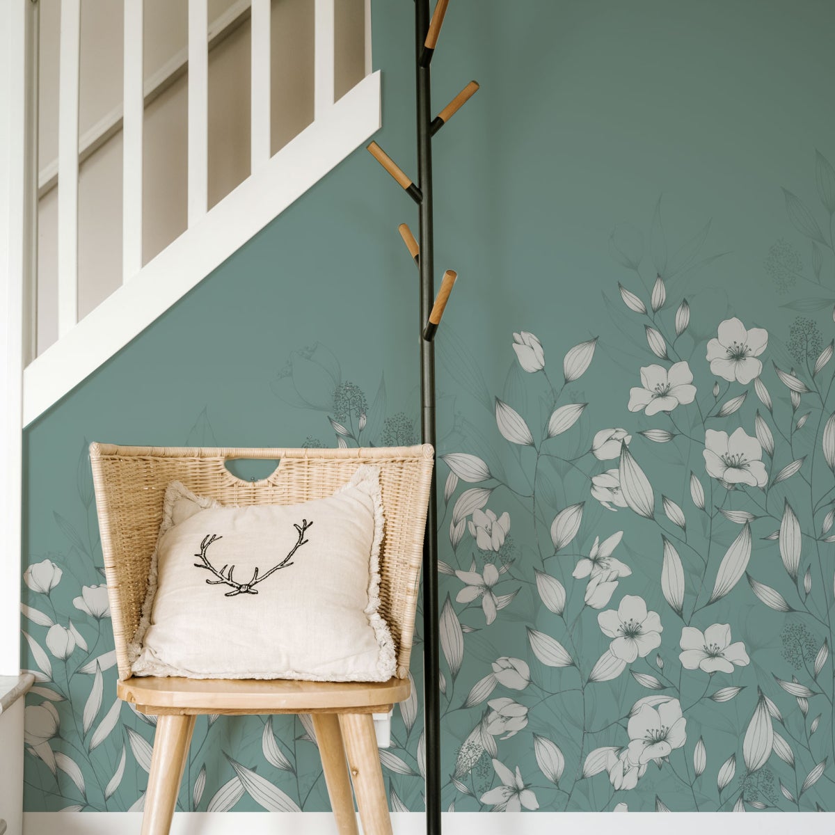 Papier peint panoramique Ode au feuillage, Vert 225 x 250cm | Leroy Merlin