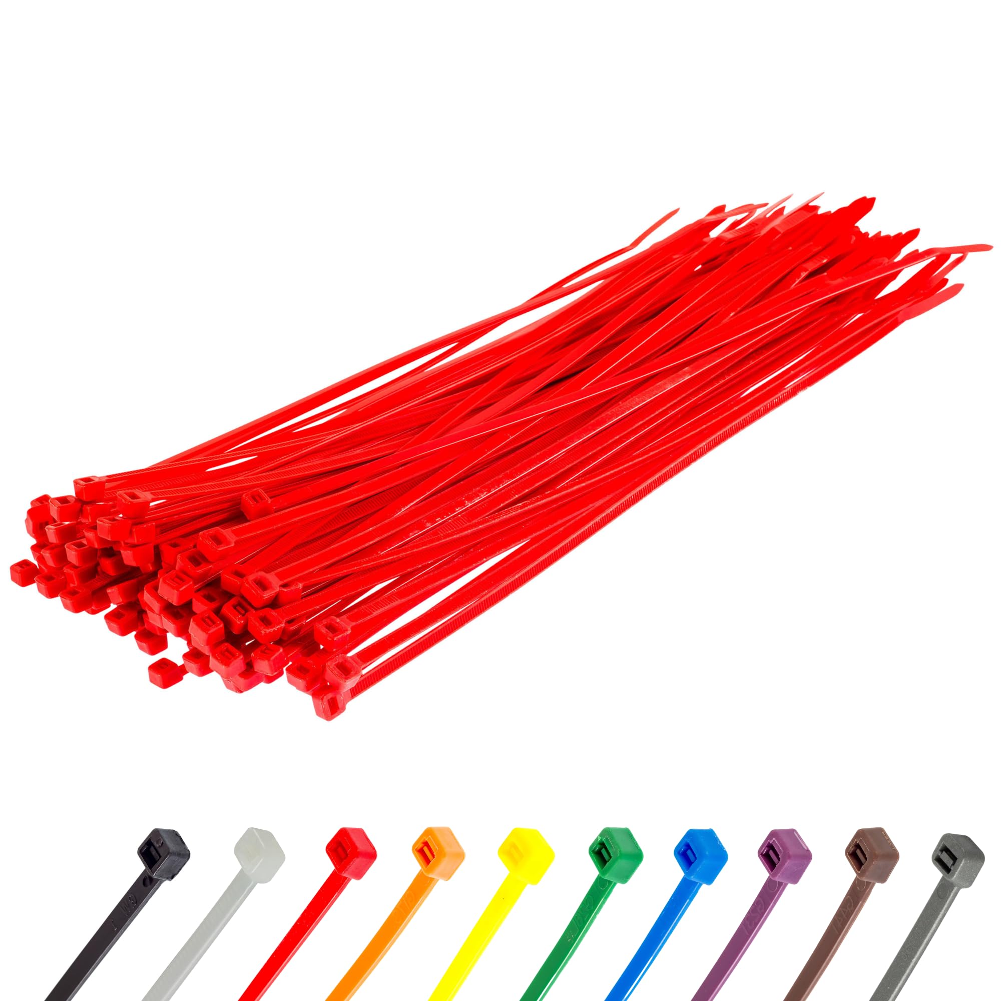 Gocableties - Fascette Plastica Rossa - 300 mm x 3,6 mm - 100 Pezzi ...