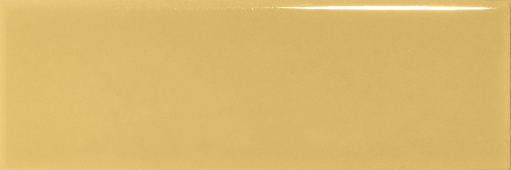 Carrelage sol / mur briquette rectangulaire uni jaune moutarde brillant ...