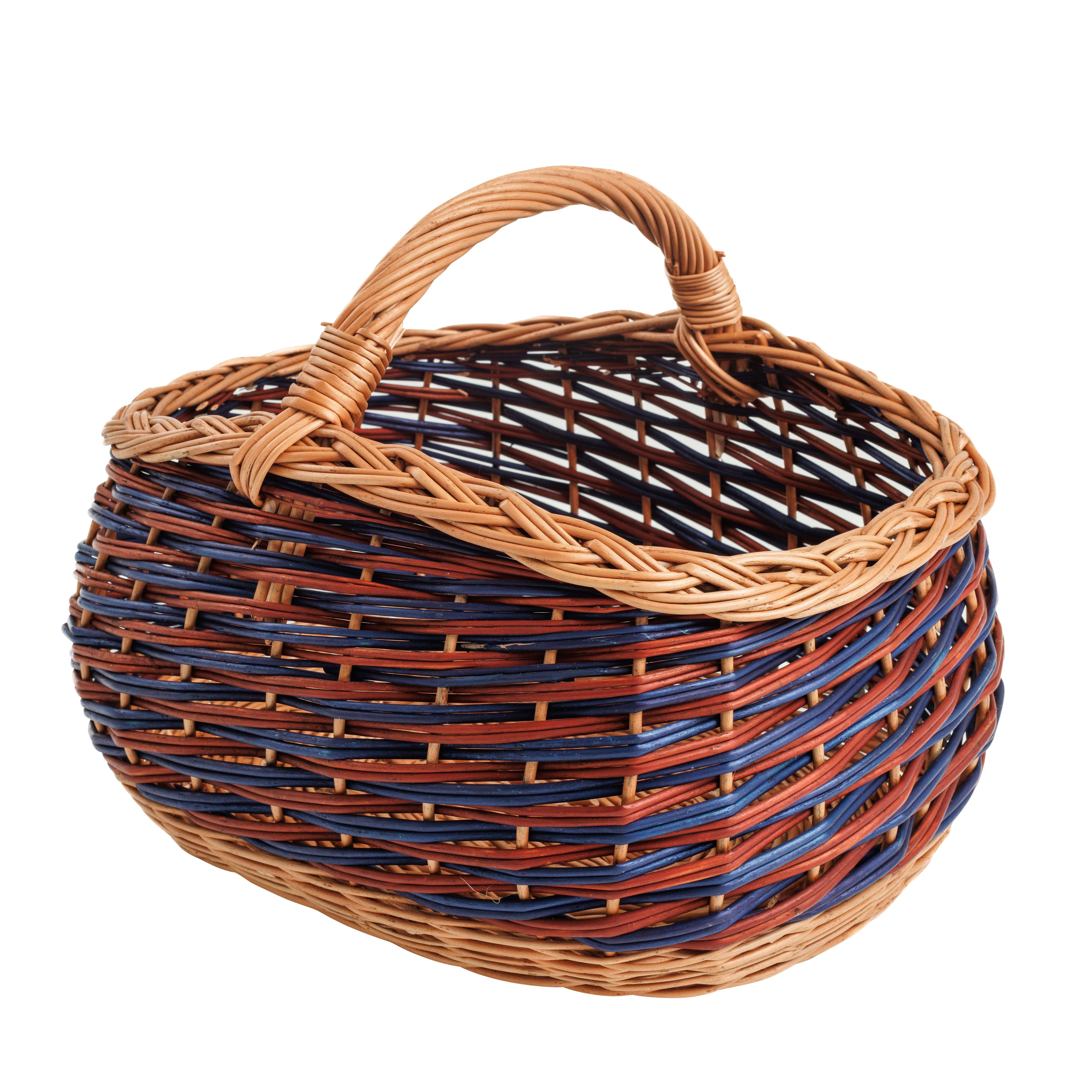 BOGATECO panier en osier naturel avec anse | Grand panier 40X22X30 ...