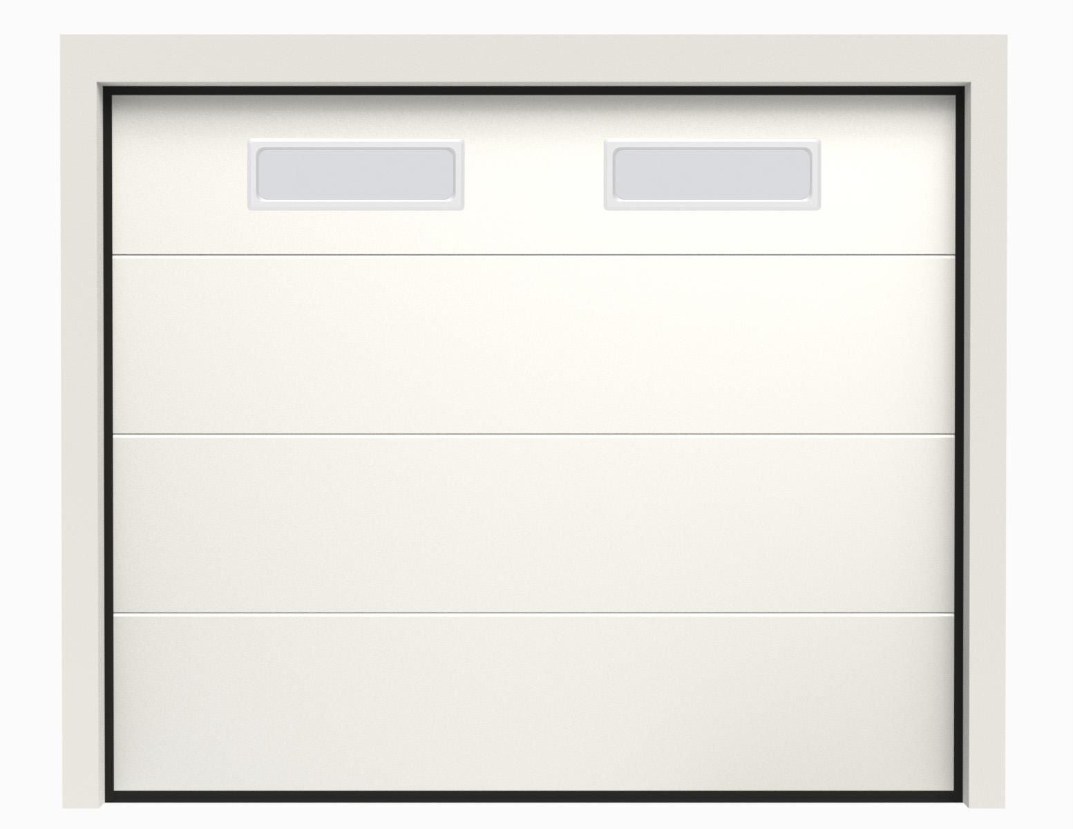 Porte de Garage Sectionnelle Motorisée 240x200 ANKARA - Blanc lisse ...