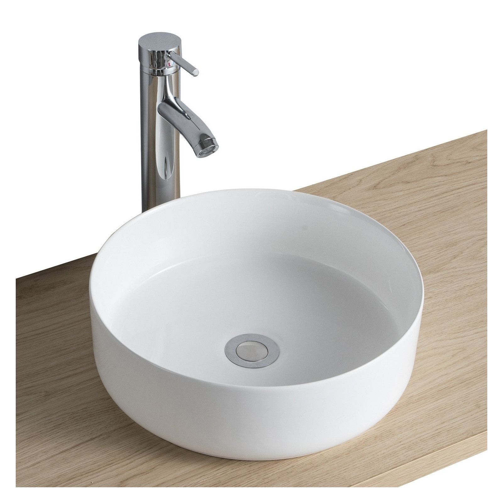 Vasque ronde à poser en céramique 37 cm DIEGO | Leroy Merlin