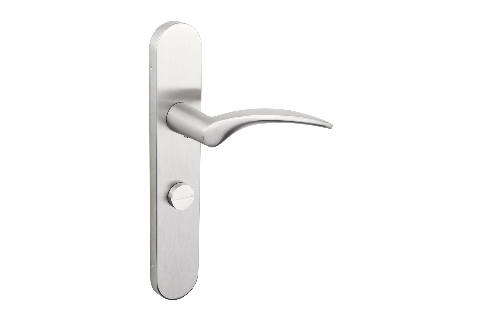 Wovar Poignée de porte Lavuzo Lodini inox plaque arrondie WC63/8 verrou ...