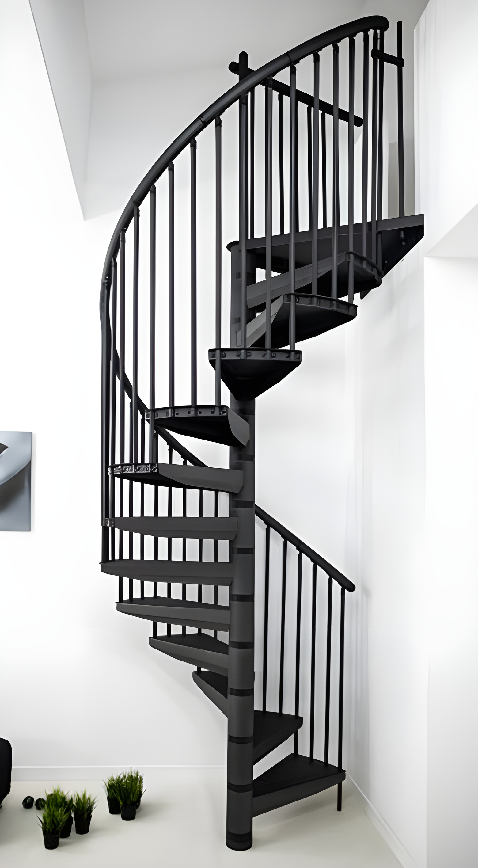 Scala a chiocciola RONDO - Scala a chiocciola in acciaio nero ...