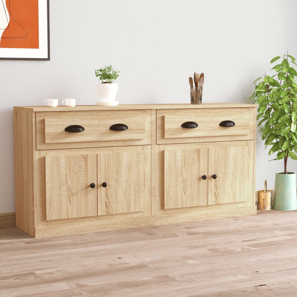 Maison Exclusive - Buffets 2 pcs chêne sonoma bois d'ingénierie | Leroy ...