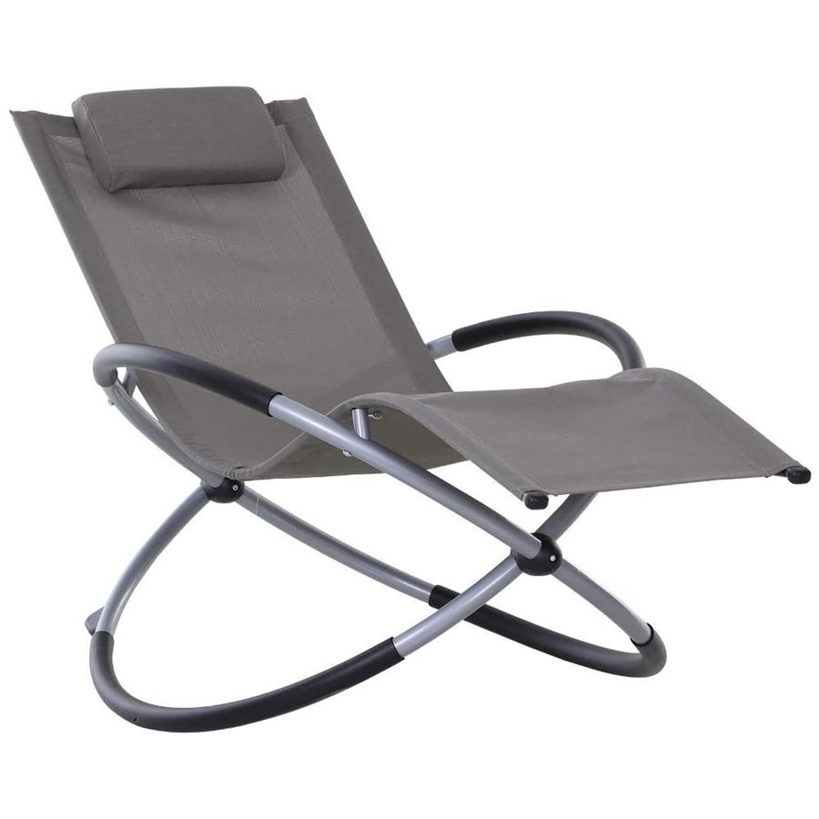 Fauteuil transat de jardin à bascule couleur anthracite 174x78x86 cm ...