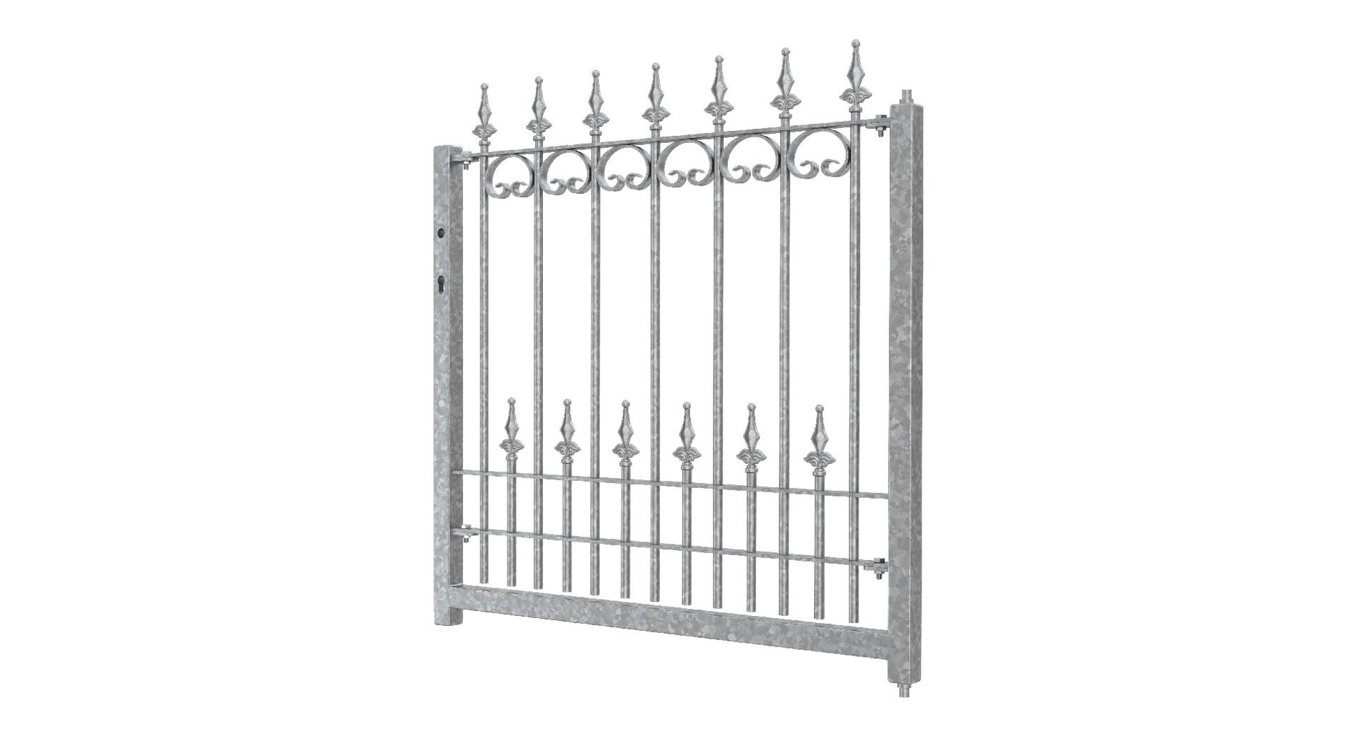 ELEO Portillon de jardin en métal Lucca, portail de cour galvanisé à ...