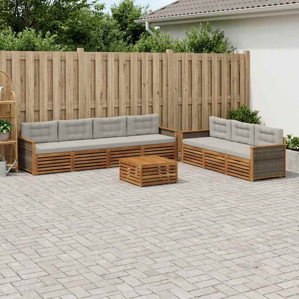 Ensemble de canapés d'extérieur 8 pcs Naturel et gris clair | Leroy Merlin
