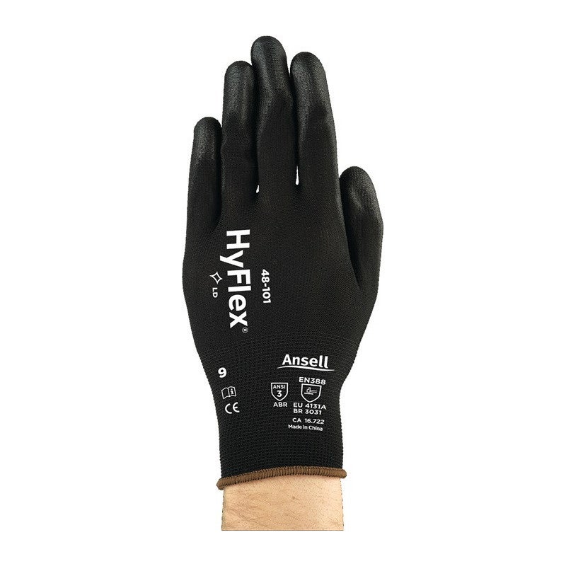 Gant HyFlex® 48-101 Taille 7 noir EN 388 PSA II Nyl.m.PU ANSELL (Par 12) | Leroy Merlin