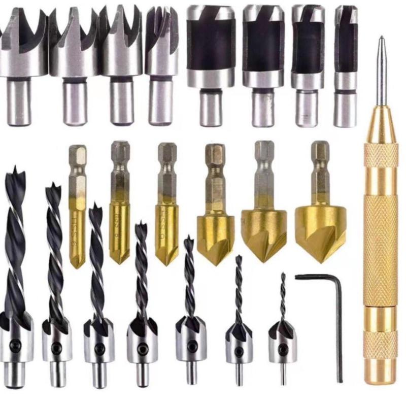 Outil de perçage à chanfrein pour le menuiserie,Set de forets d ...