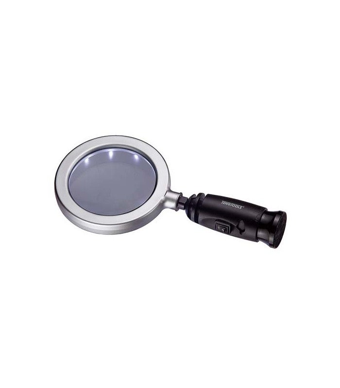 Loupe avec poignée / sur base magnétique x3 / 100mm av. 14 LEDs Teng ...