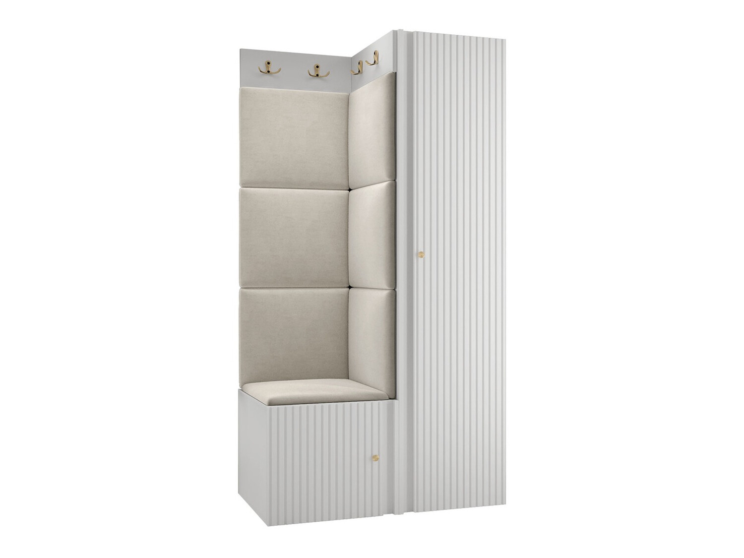 Conjunto de recibidor Hartford 390, 186x82x46cm, Blanco, De color ... Conjunto de recibidor Hartford 390, 186x82x46cm, Blanco, De color ...