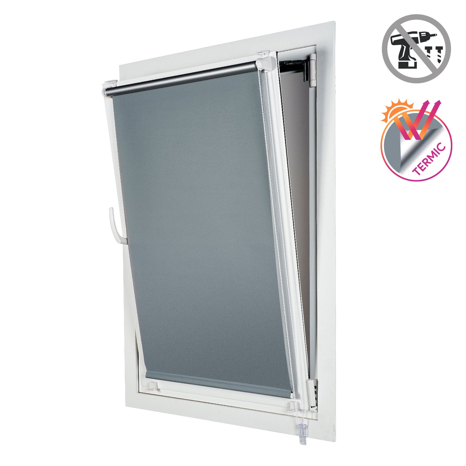 Estor Opaco EasyFix, Estores enrollables de instalación sin taladrar ...