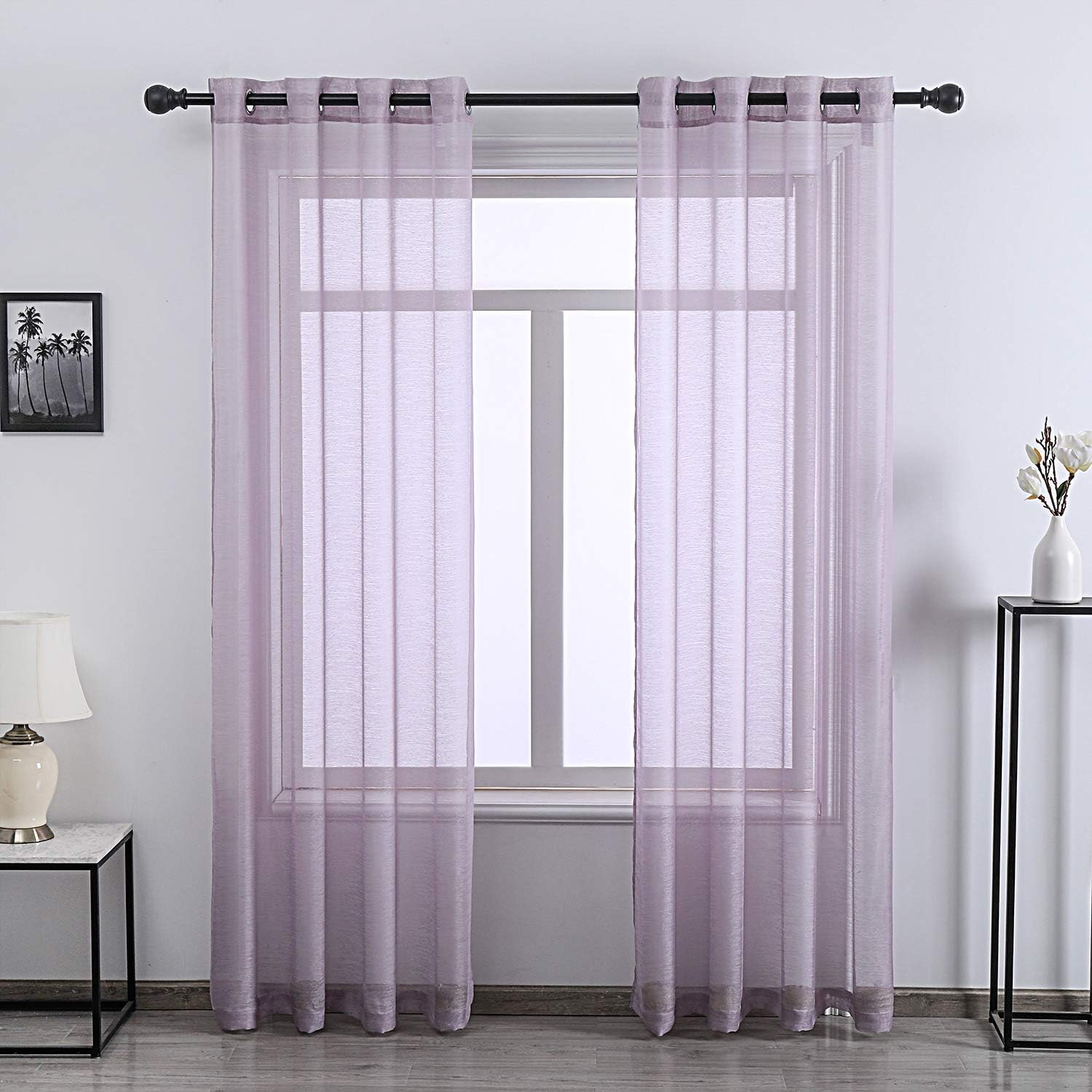 Rideaux de fenêtre Semi-Transparents 52" W x 84" L Lilas/Violet | Leroy ...