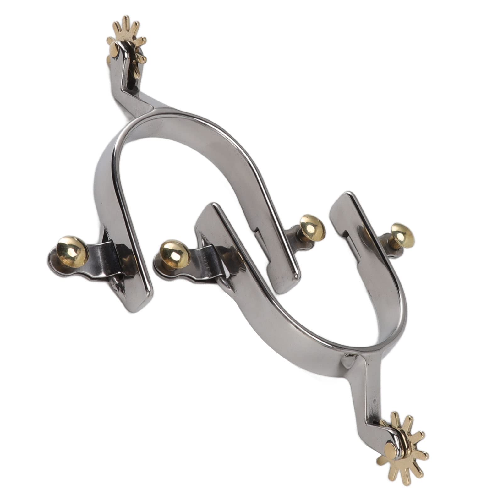 Une paire d'éperons en acier inoxydable, éperons argentés avec ...