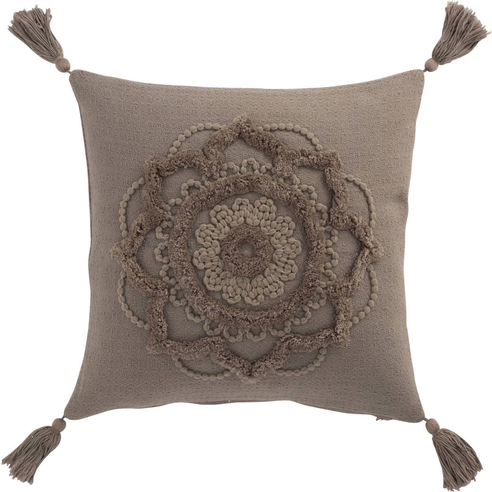 Coussin Bensalem en Coton 44 x 44 x 5 cm Marron clair | Leroy Merlin