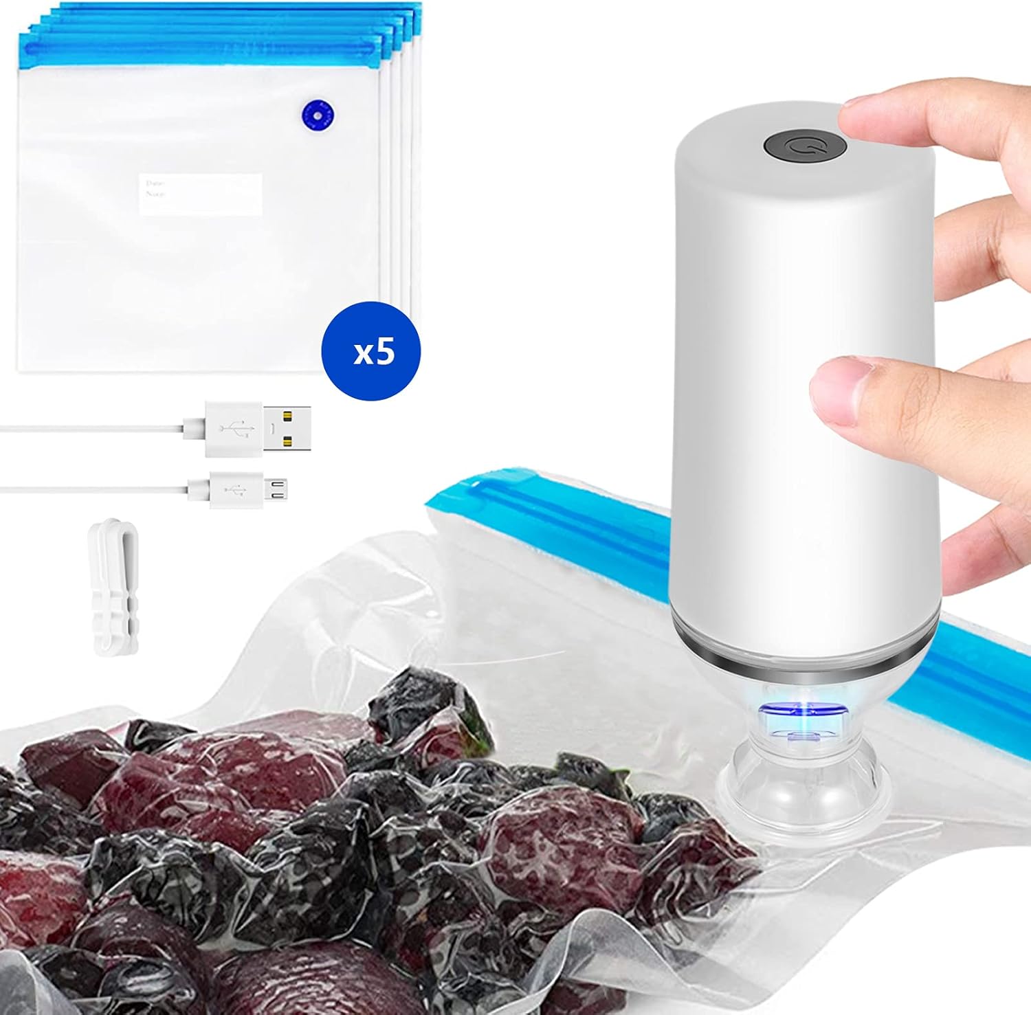 Machine à emballer sous vide, rechargeable par USB, adaptée au stockage ...