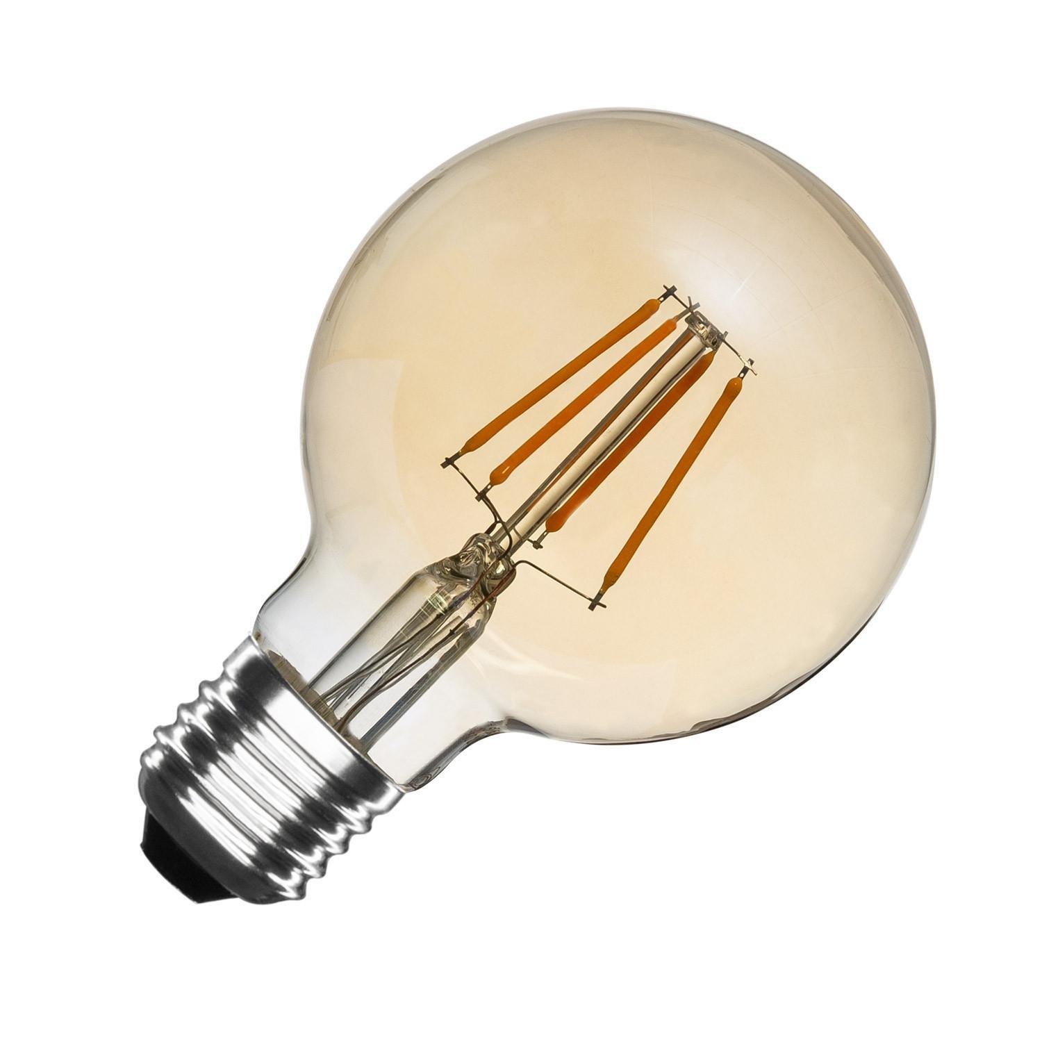 Ampoule LED Filament E27 6W 600 lm Dimmable G80 Gold No Flicker 2700K Blanc chaud | Leroy Merlin