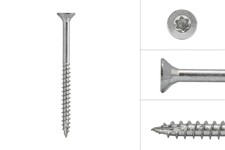 Wovar Vis pour panneaux agglomérés Zinc 6 x 50 mm Torx 30 avec pointe ...