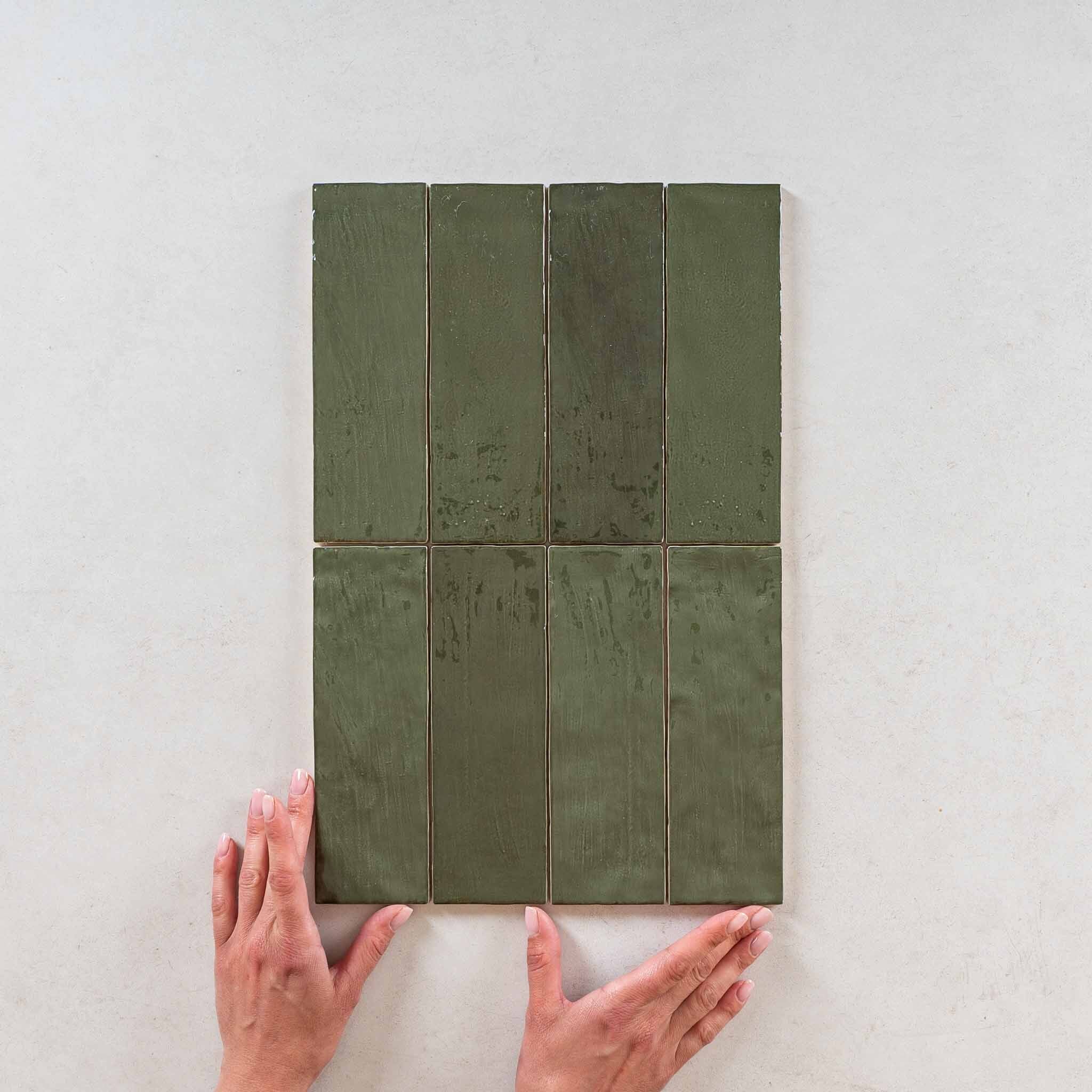 Carrelage Effet Zellige Vert LA RIVIERA 6,5x20 Botanical Green - Les ...