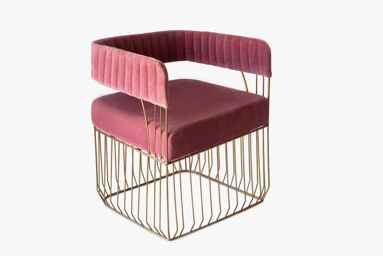 FAUTEUIL VELOURS ROUGE GRENAT BASE DORÉ 60X55X66CM | Leroy Merlin