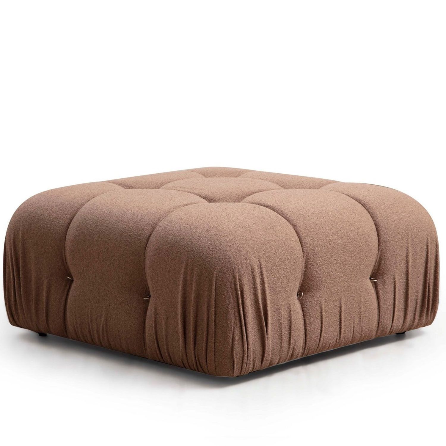Pouf carré Nourhane Tissu Marron | Leroy Merlin