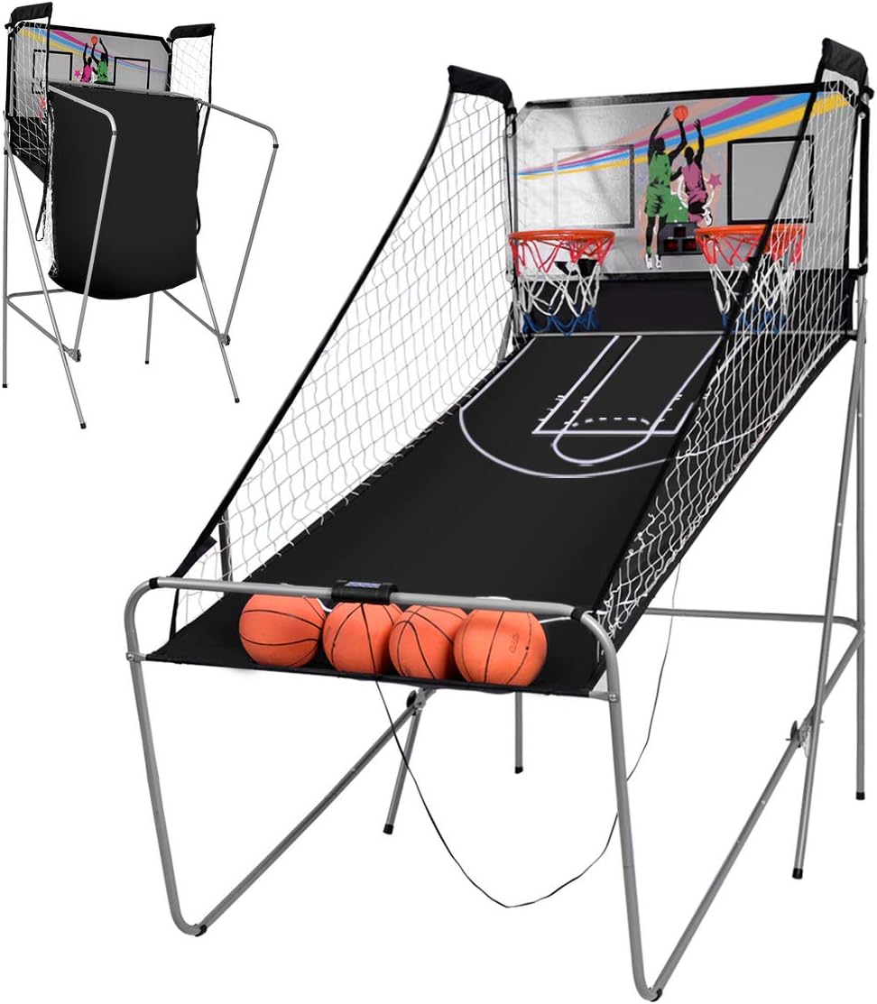 Jeu de Basketball Arcade Pliable avec 2 Paniers et 4 Ballons en ...