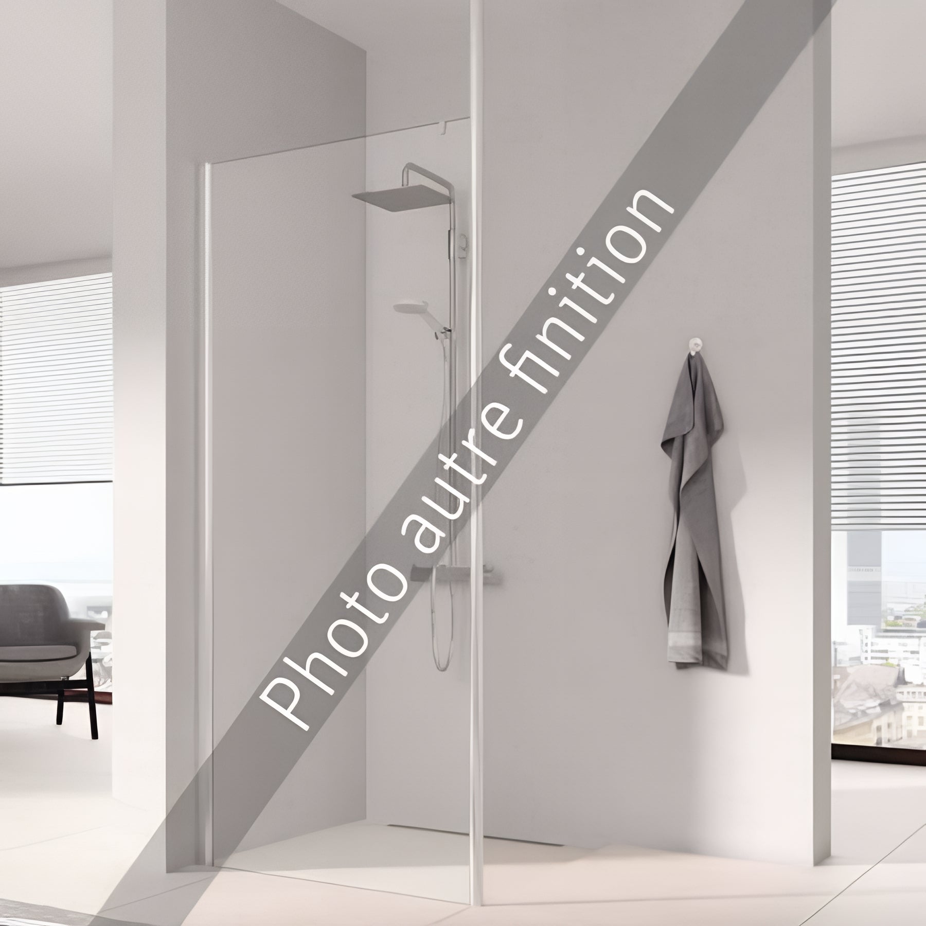 Paroi de douche walk-in largeur 75cm hauteur 200 cm profilé argent poli ...