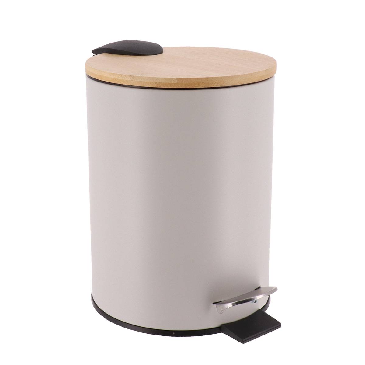 Tendance - Papelera metálica drop-brake 3l - bambú gris claro | Leroy ...