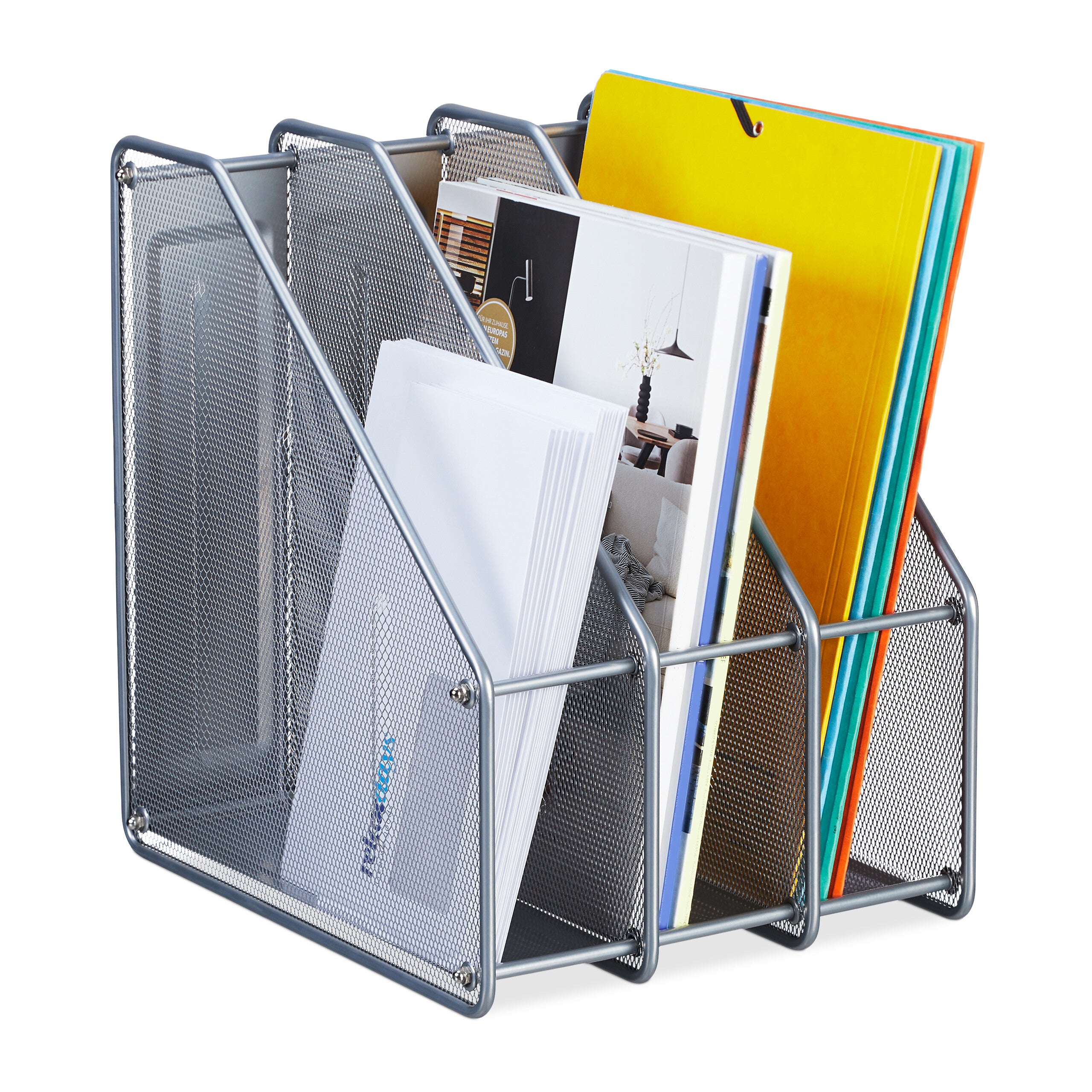 Range-revues à 3 compartiments, format A4, design maille, HLP 31 ...
