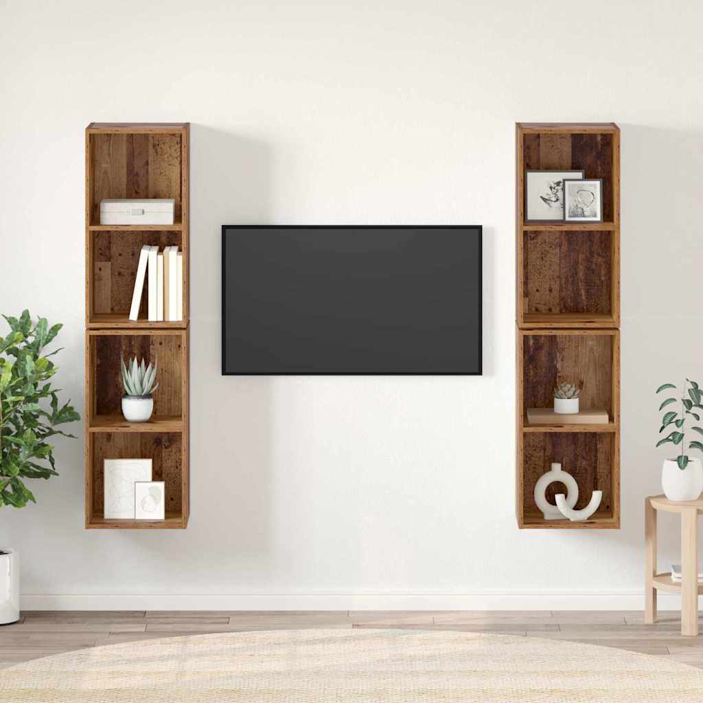 Conjunto de mueble de TV 4 pcs Madera Vieja 37 x 37 x 72 cm | Leroy Merlin