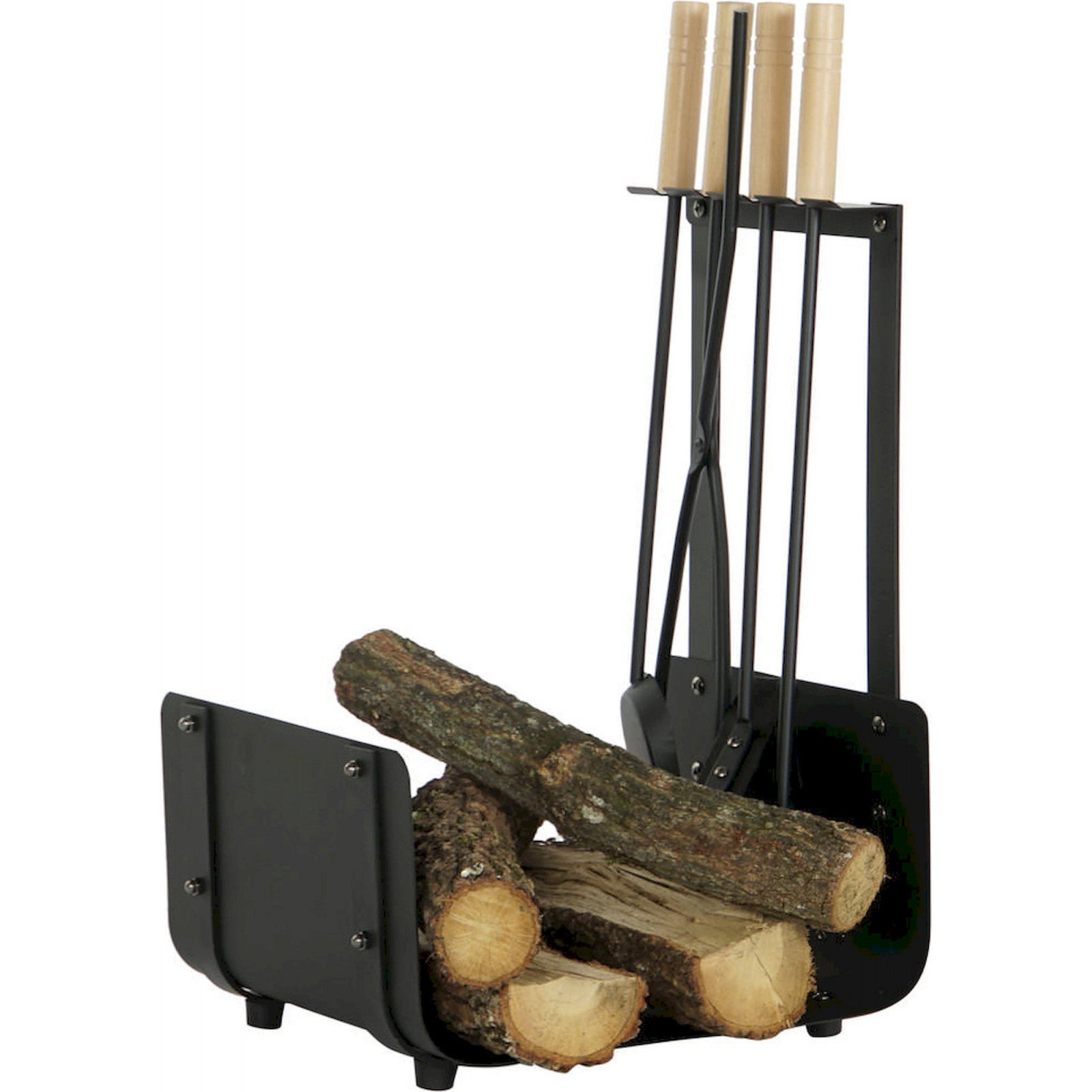 Objet de décoration range-bûches mural bois et noir 11 x 2,5 x 57 cm ...