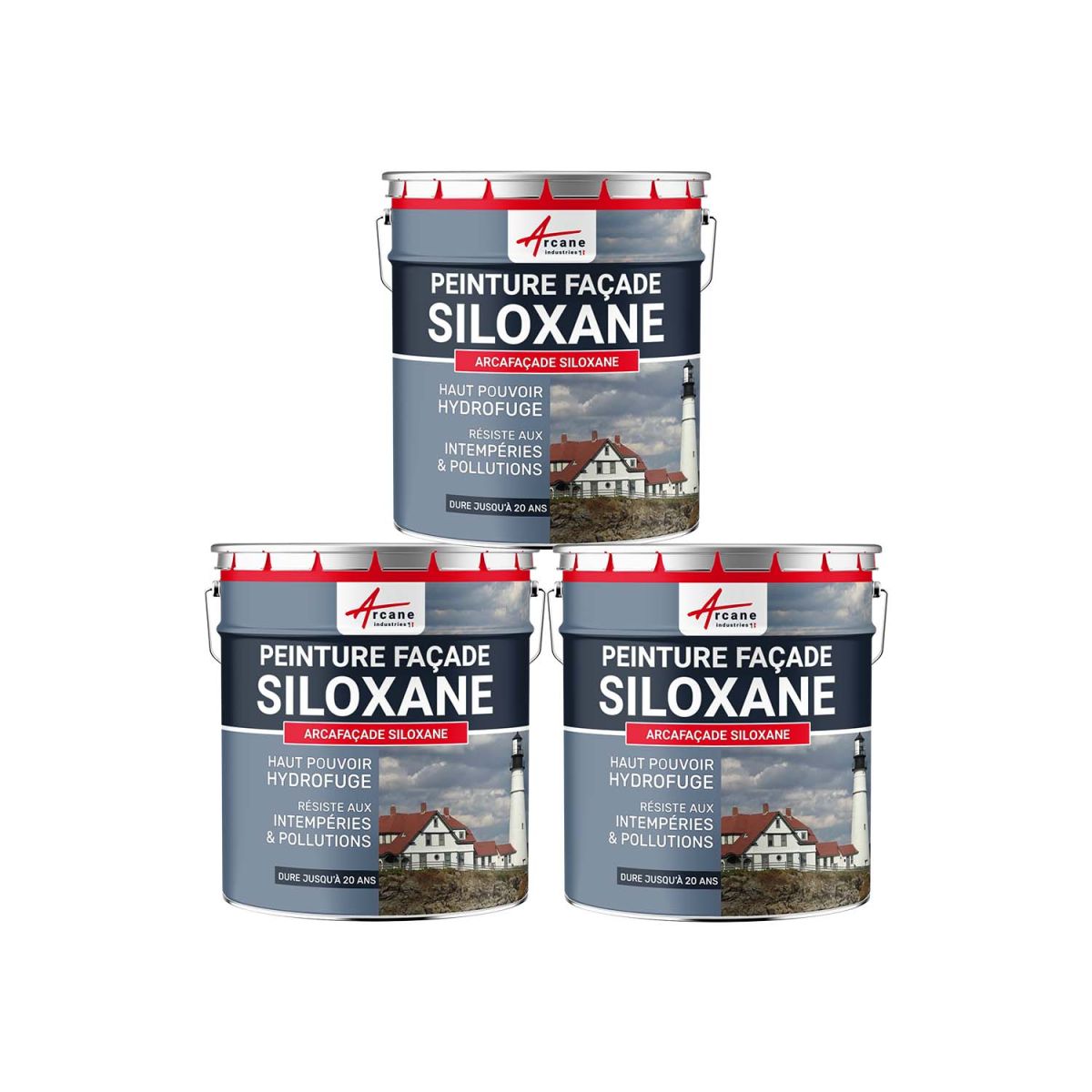 Pintura Siloxano - ARCAFAÇADE SILOXANO - 3 x 10 L Rojo - RAL 030 50 40 ...