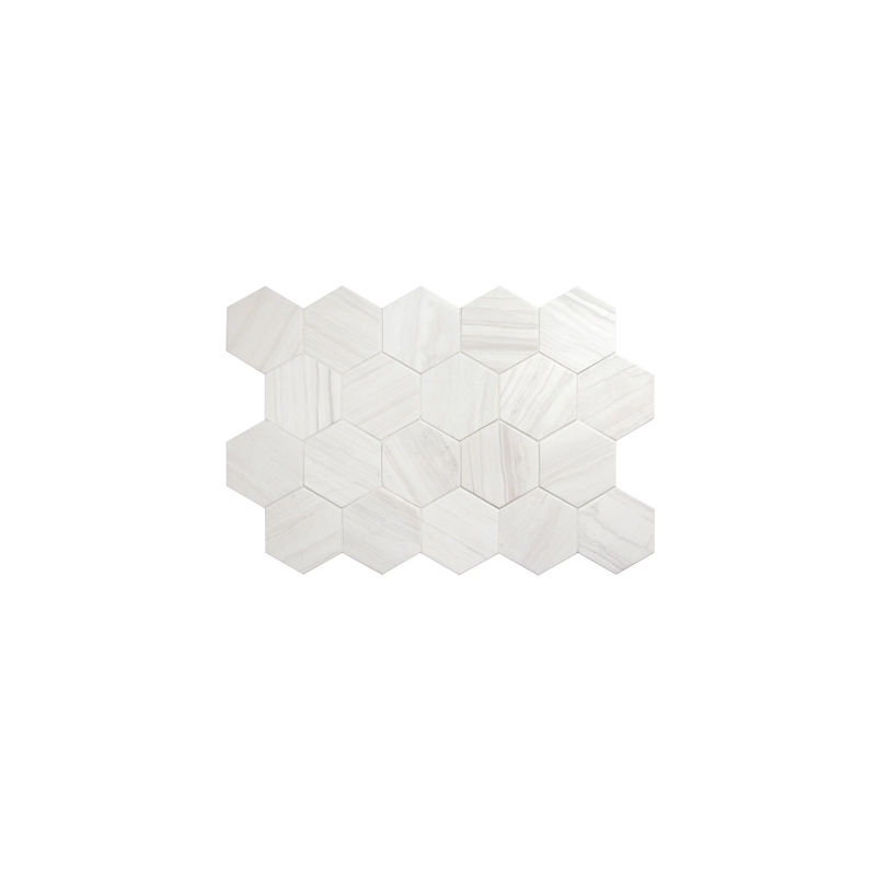 Carrelage sol / mur hexagonal aspect marbre 11,6x10,1 cm - LITHOS WHITE ...
