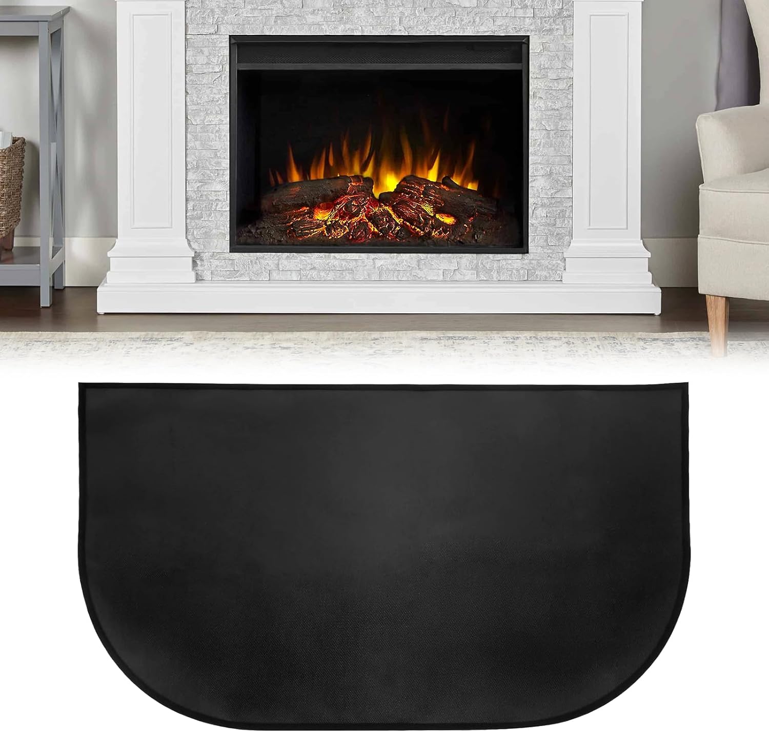 Tapis Ignifuge, Tapis de Cheminée, Tapis de Cheminée Demi-Rond, Tapis ...