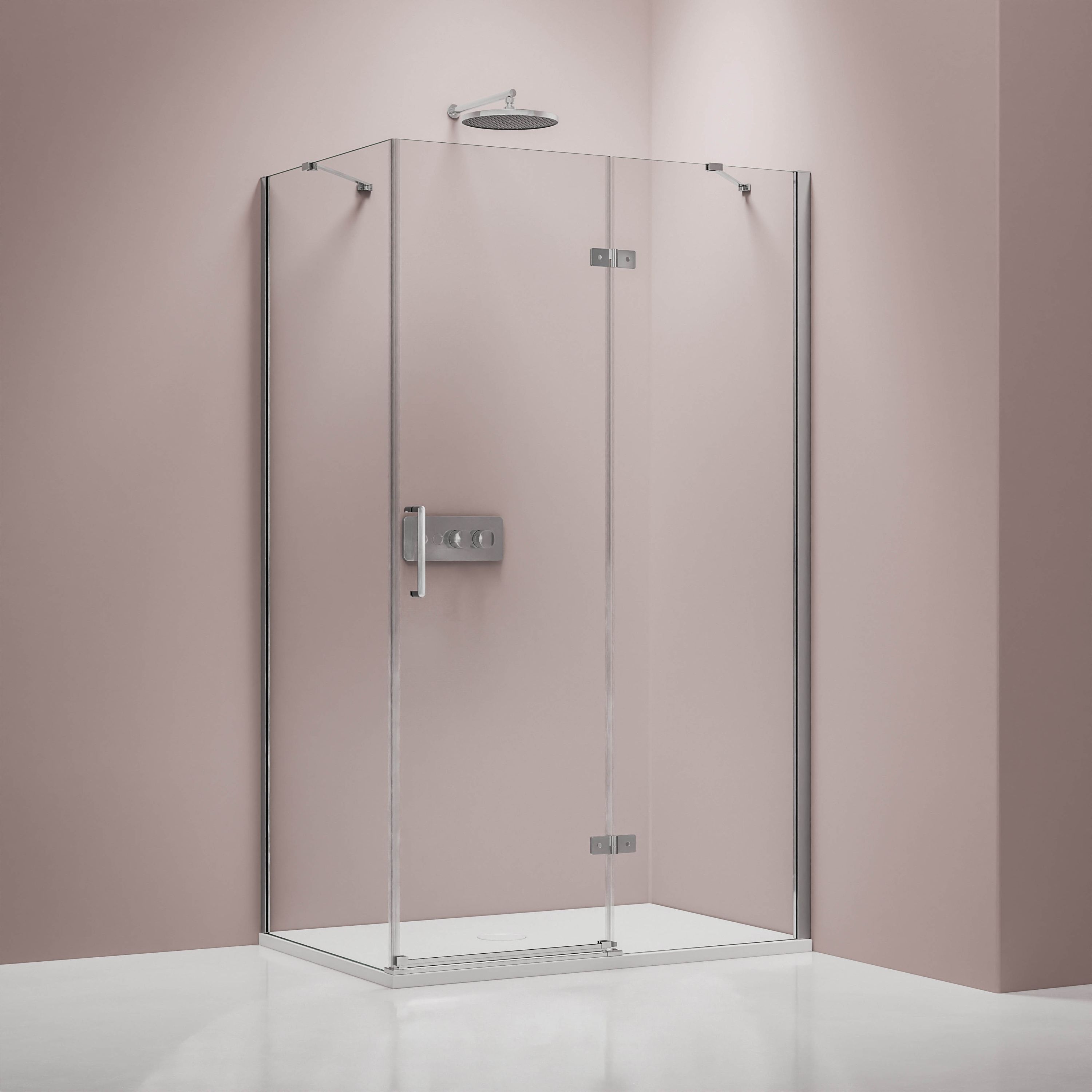 BERNSTEIN - Cabine de douche d'angle verre 8mm, 1 porte battante ...