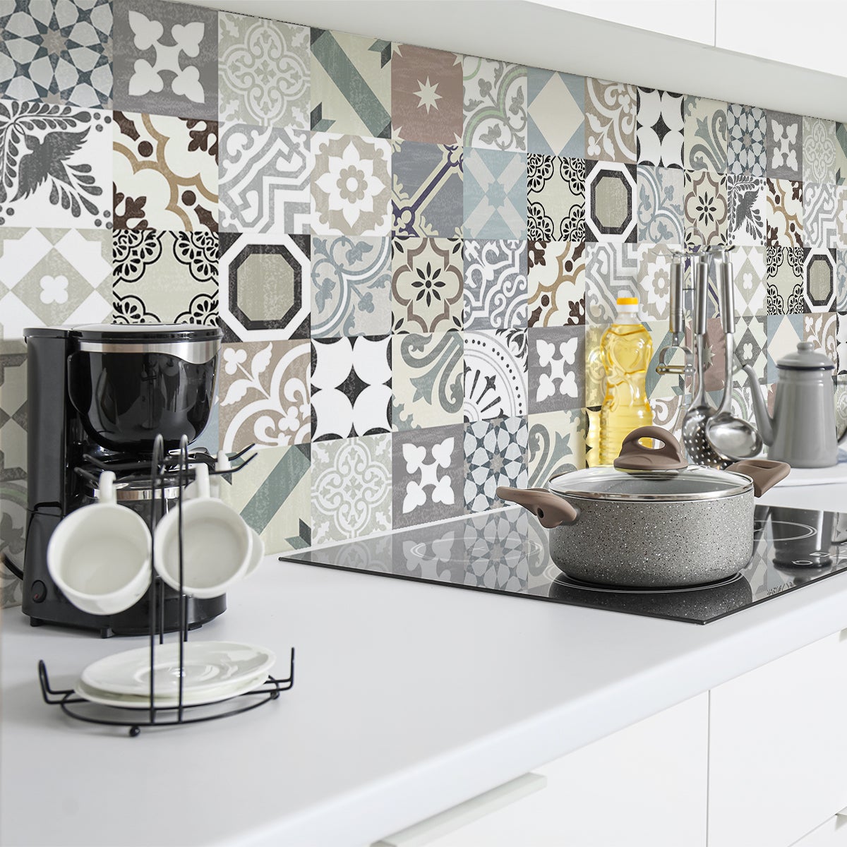 Adhesivo protección contra salpicaduras azulejos de cardo H60 x W200 cm ...