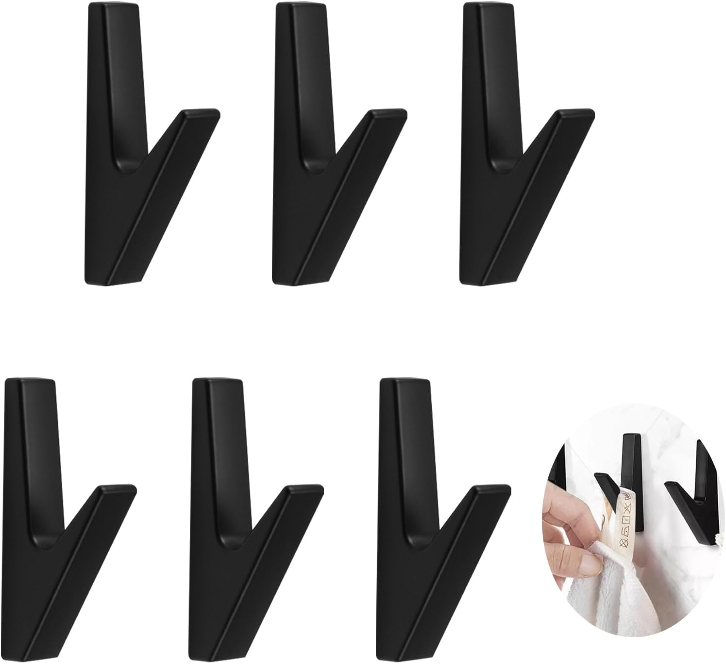 (6 piezas) Gancho de pared para baño, perchero de pared, gancho para ...