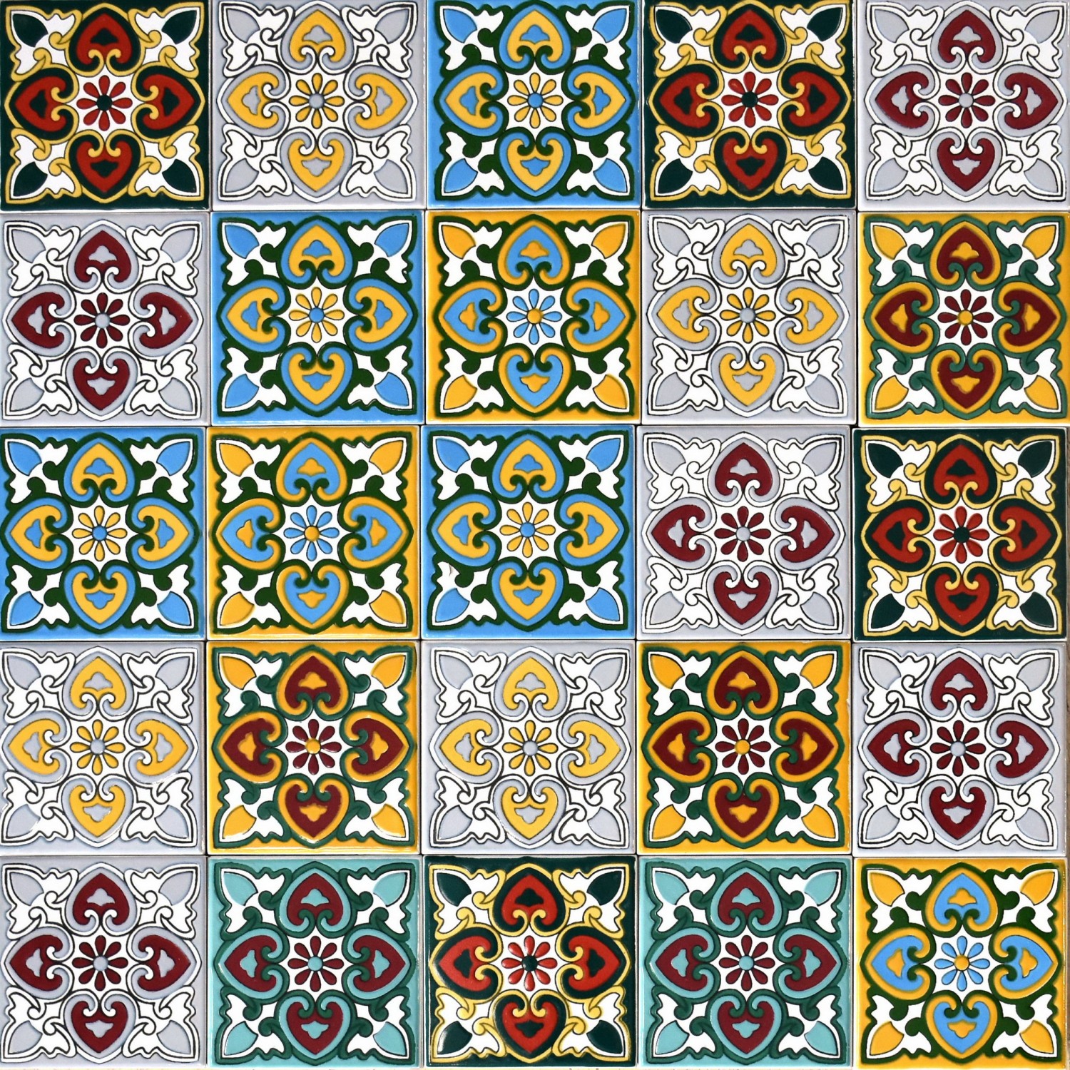 100 Mattonelle Elegance Color in Ceramica Smaltata - Patchwork Shiem - 10x10 cm x 0,6 cm ...