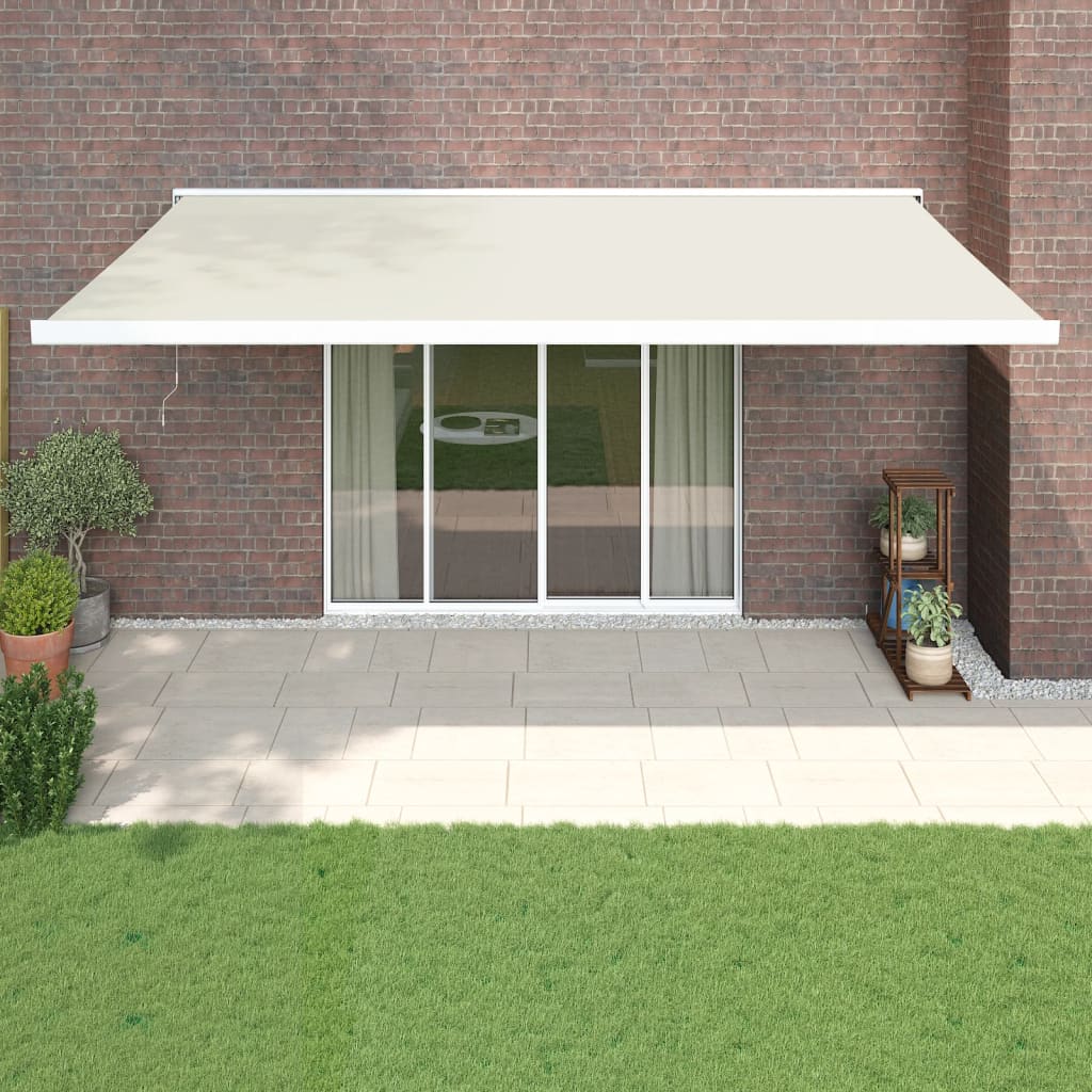 Toldo retráctil color crema 5x3 m tela y aluminio vidaXL | Leroy Merlin