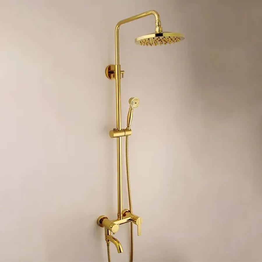 Columna de ducha dorada "Cannes" – Mezclador con caño 🛁 | Leroy Merlin