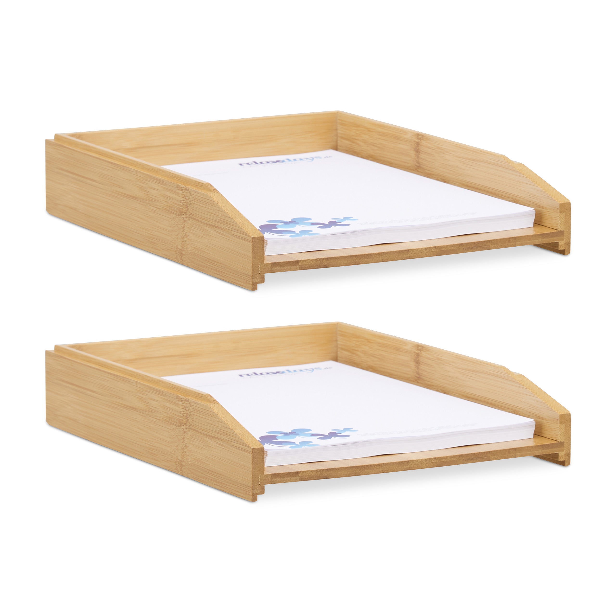 2x Corbeilles à Courrier Empilables, Papier Format A4, Bureau, Range ...