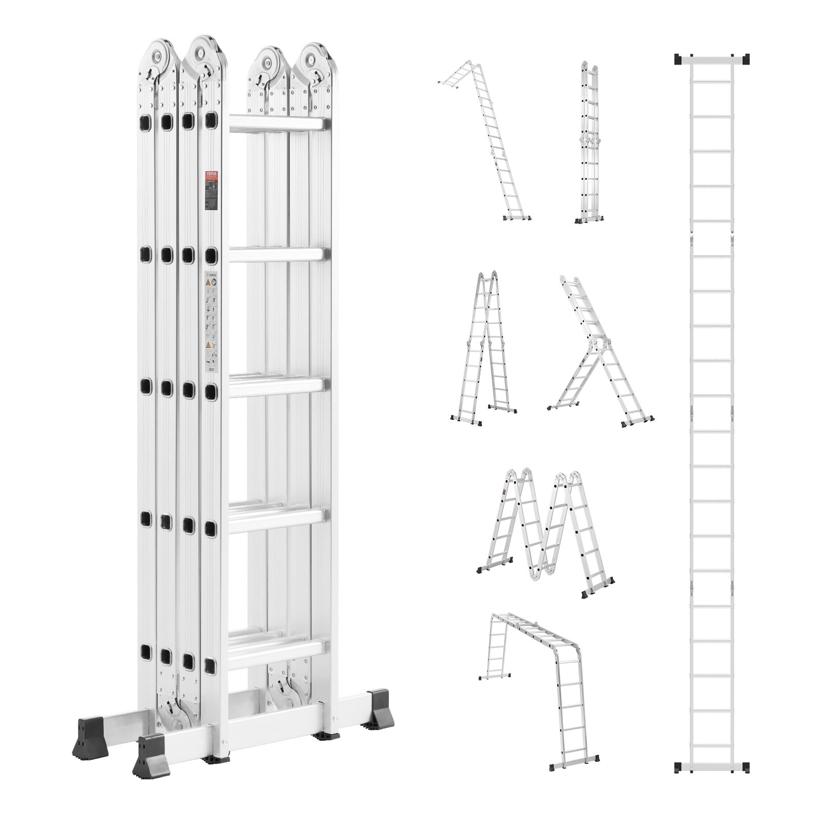 Scala Pieghevole VEVOR 7 in 1 Telescopica con Barra di Equilibrio ...