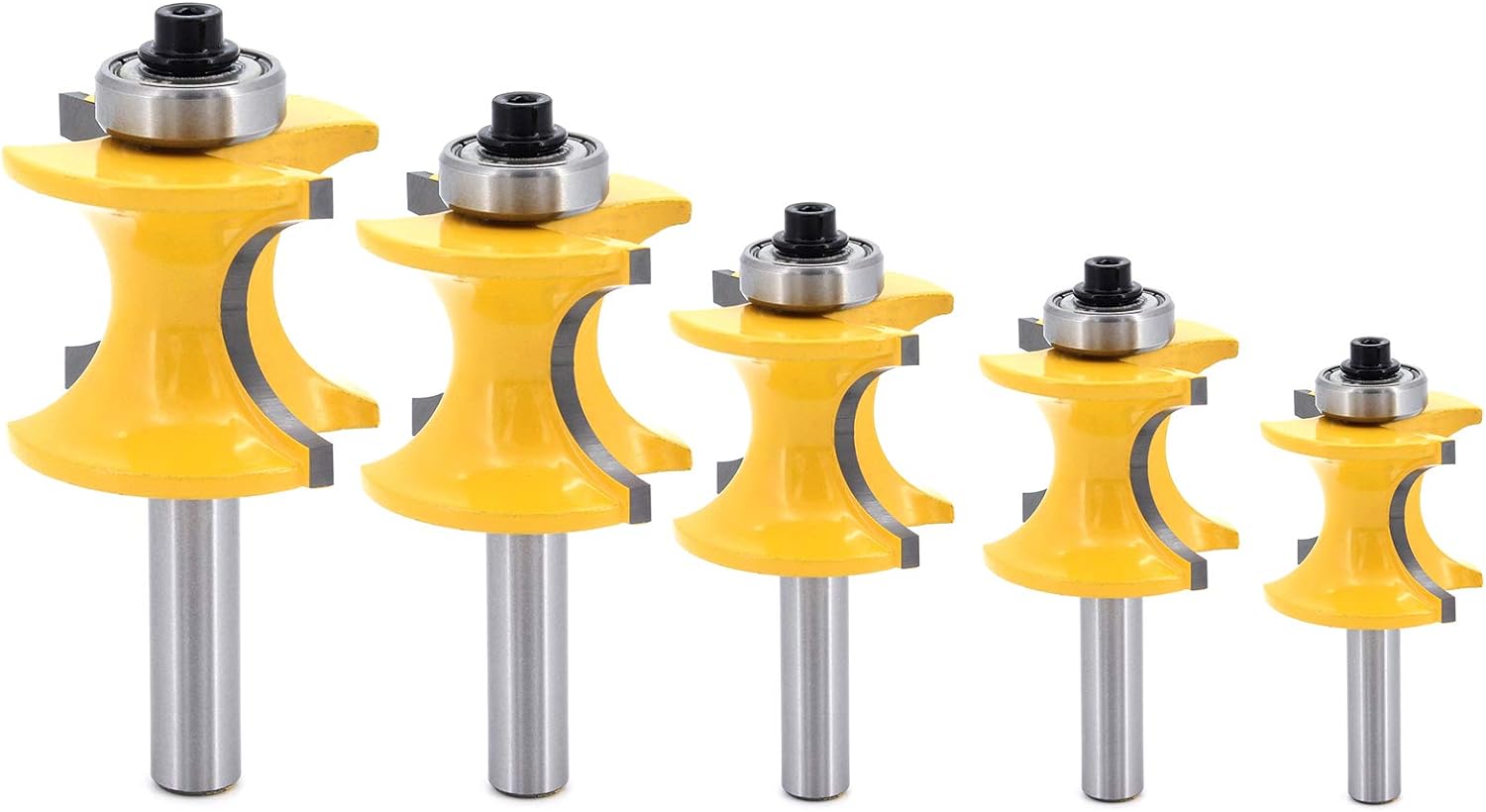 5Pcs 8mm Tige Bullnose avec colonne Perle visage/Moulure Router Bit ...