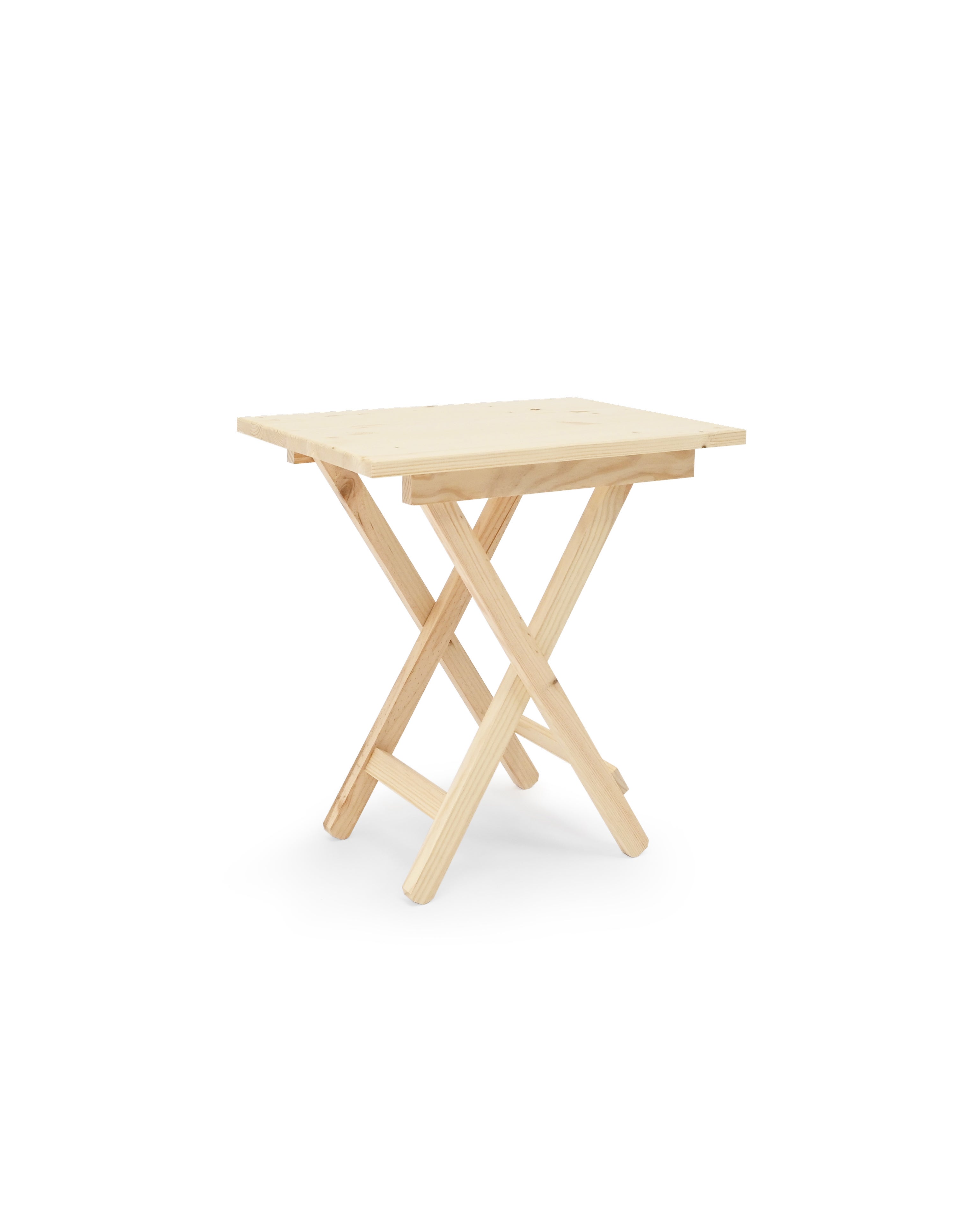 MAIA - Table basse pliante en bois massif ton naturel 48,5x53cm ...