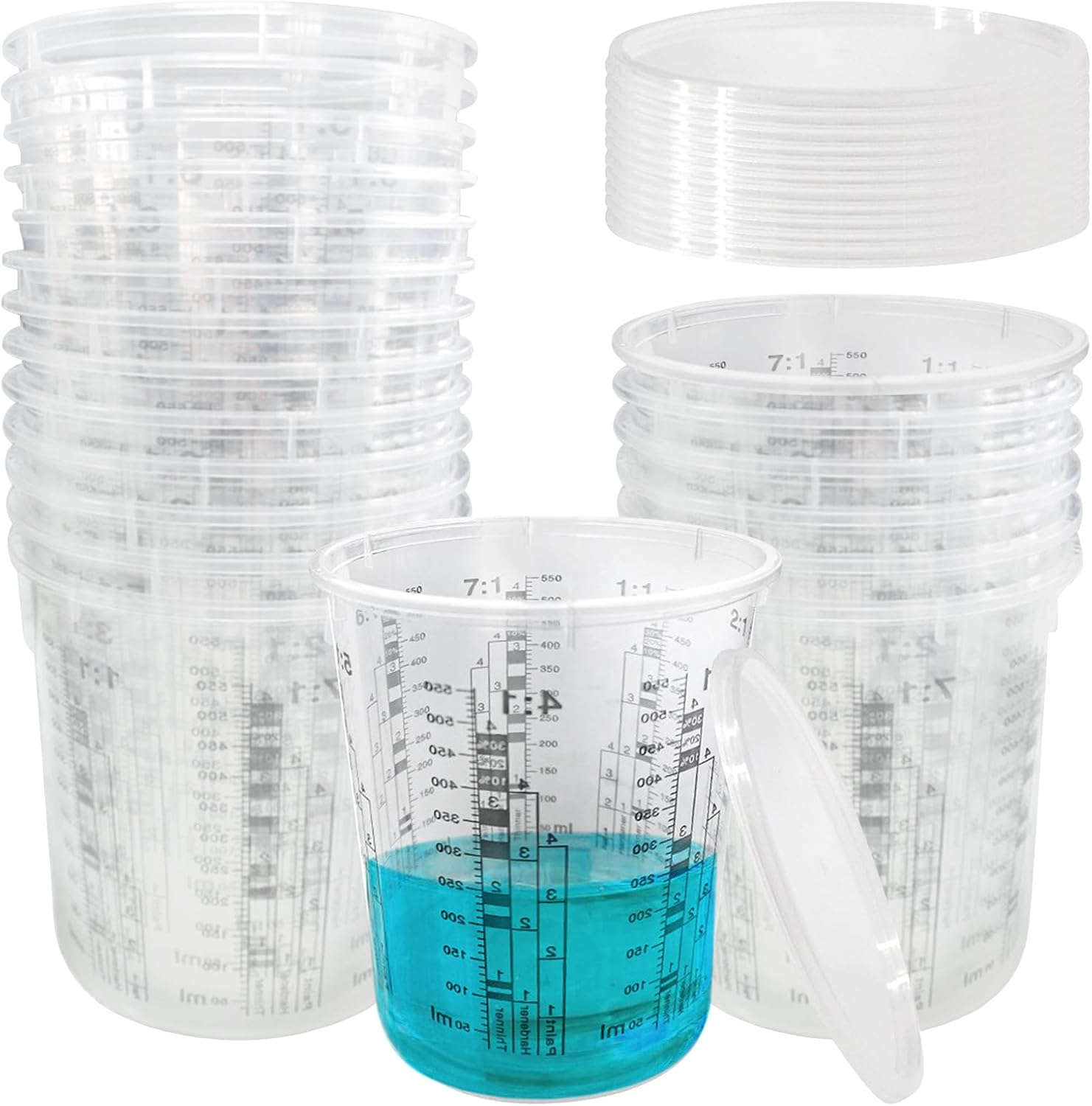 20 vasos medidores de 680 ml para mezclar pintura, con tapa, de ...