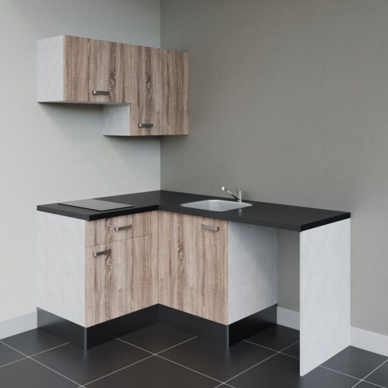 Kitchenette d'angle KA02L-PT avec plan de travail et évier - Façade ...