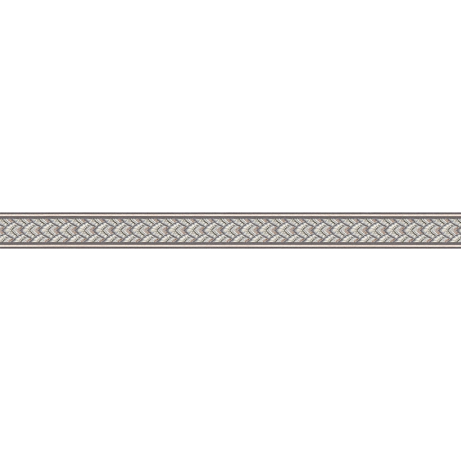 Frise papier peint argentée & marron à motif Frise tapisserie à motif ...