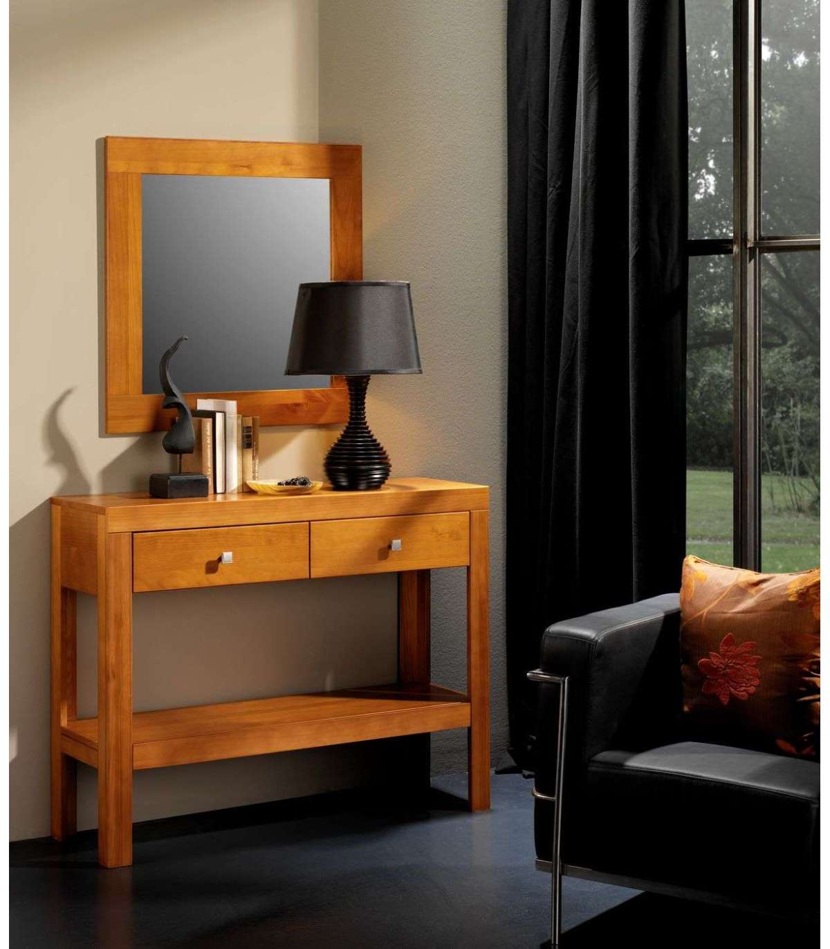 Consola recibidor 2 cajones en madera maciza 85 cm(alto)105 cm(ancho)35 ...