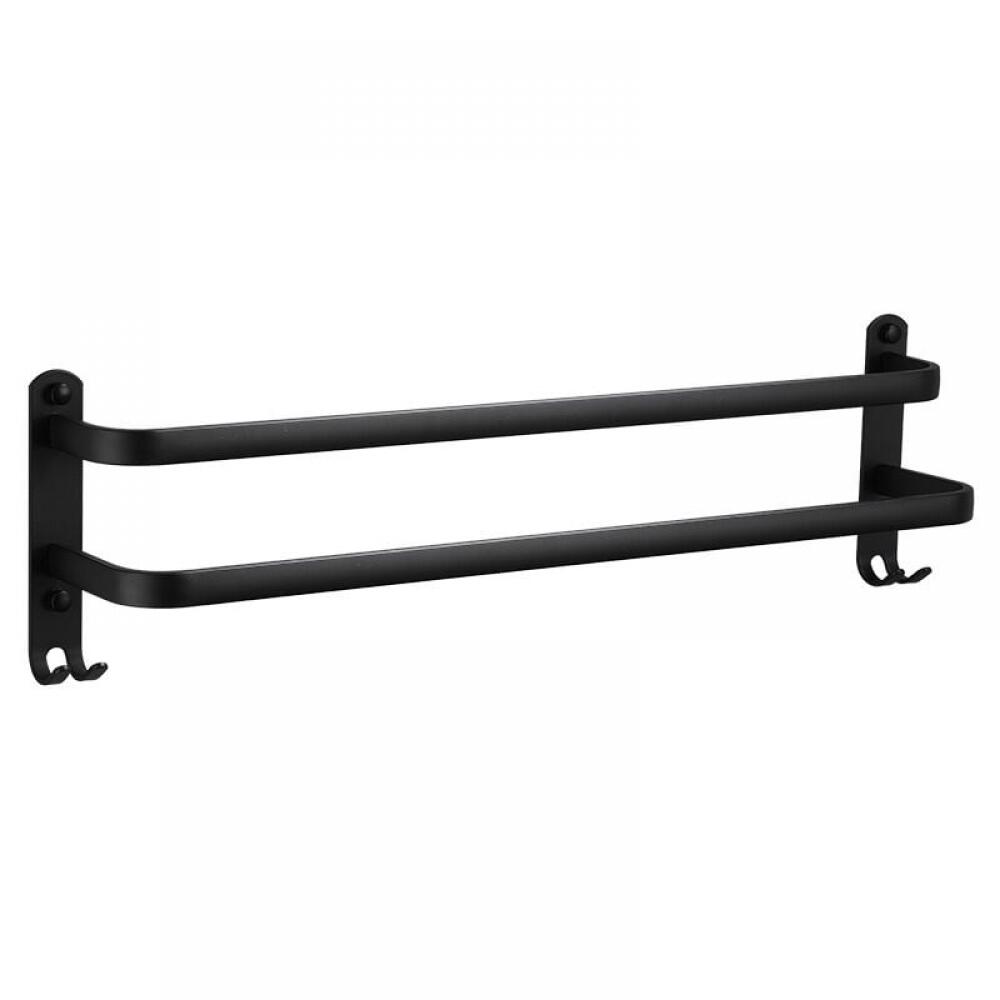 Toallero de pared de aluminio de 2 niveles, 40 cm, con ganchos, color ...